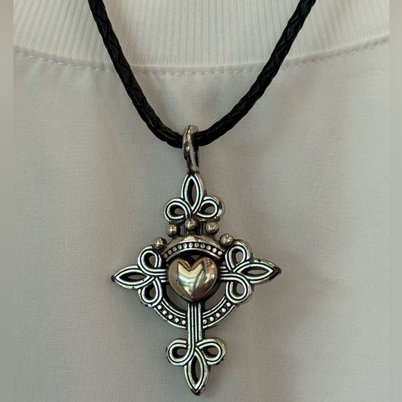 Brighton | Jewelry | Brighton Silver Cross With Gold Heart Eternity ...